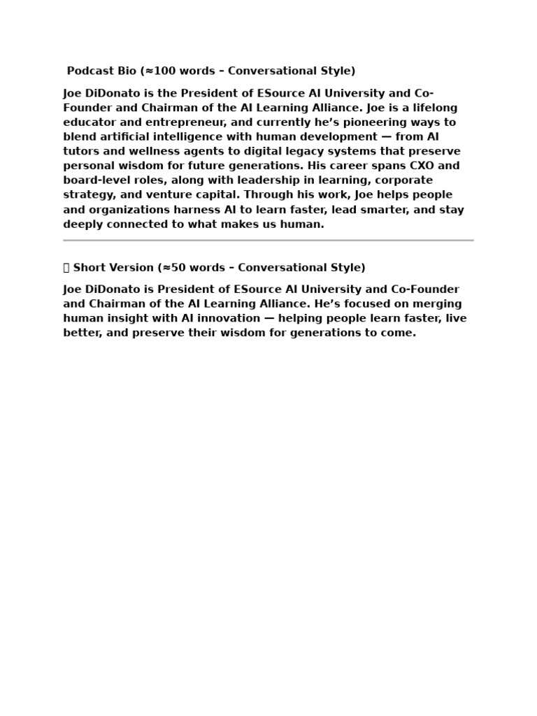 Joe DiDonato: AI & Human Development Expert | PDF