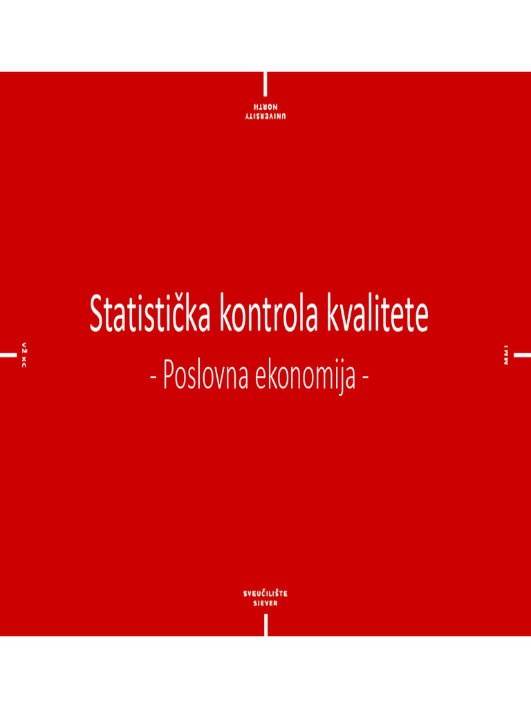 SUK Kvaliteta Statistika - Poslovna Ekonomija 2024-25 | PDF