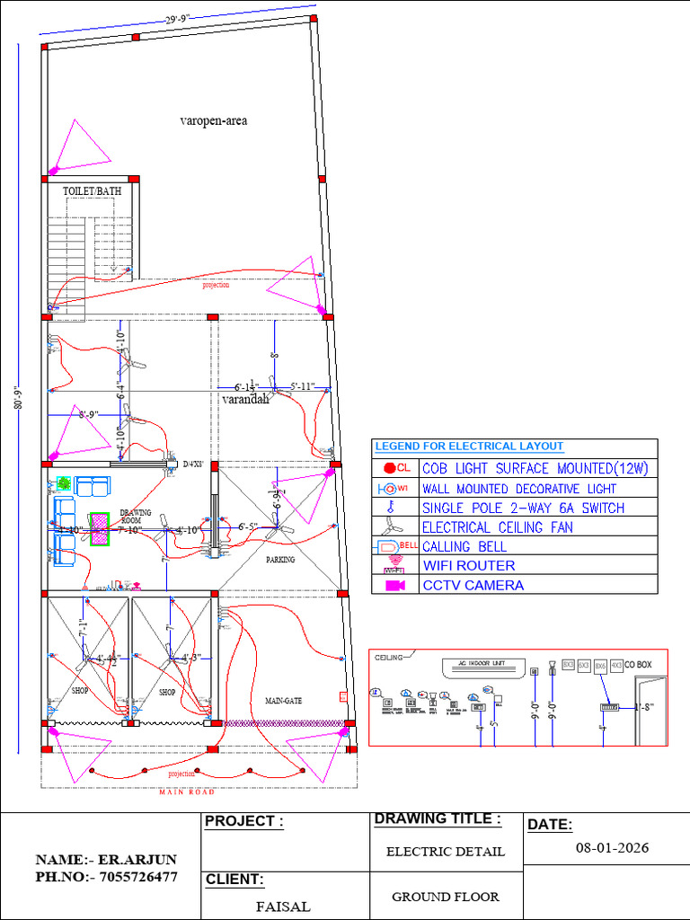 Ground Floor Electrical Layout Plan | PDF | Wireless Networking ...