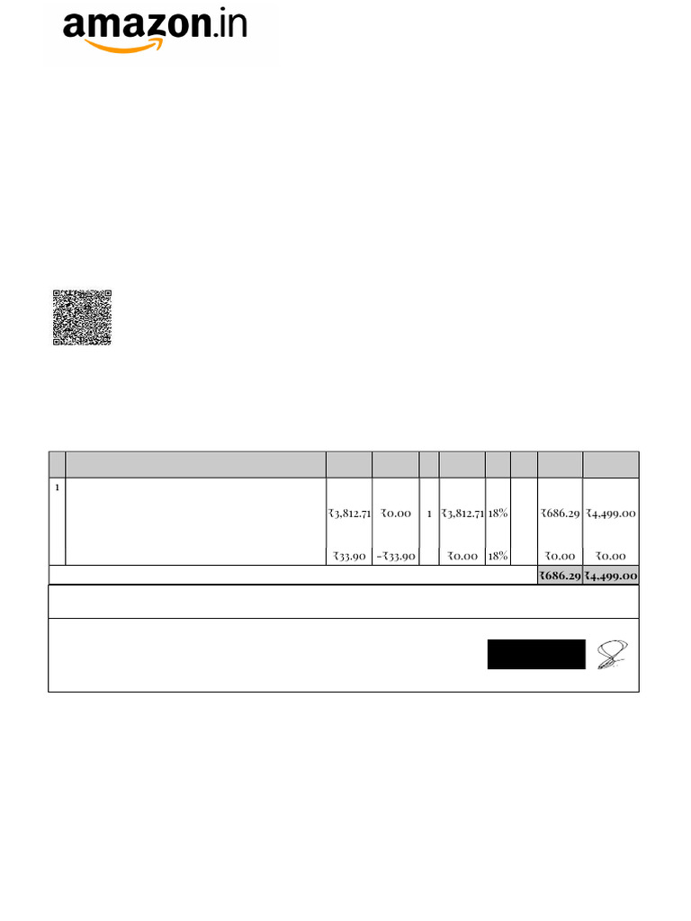 Tax Invoice for Amazon Purchase | PDF | Invoice | Taxes