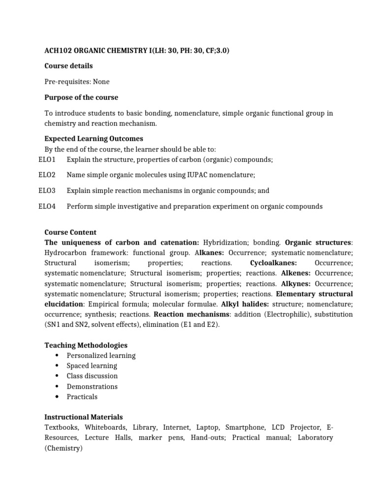 Intro to Organic Chemistry Course | PDF | Organic Chemistry | Chemistry