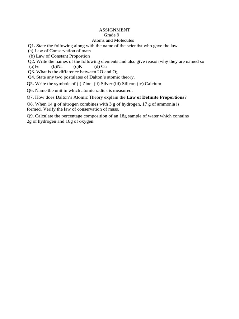 Grade 9 Assignment | PDF