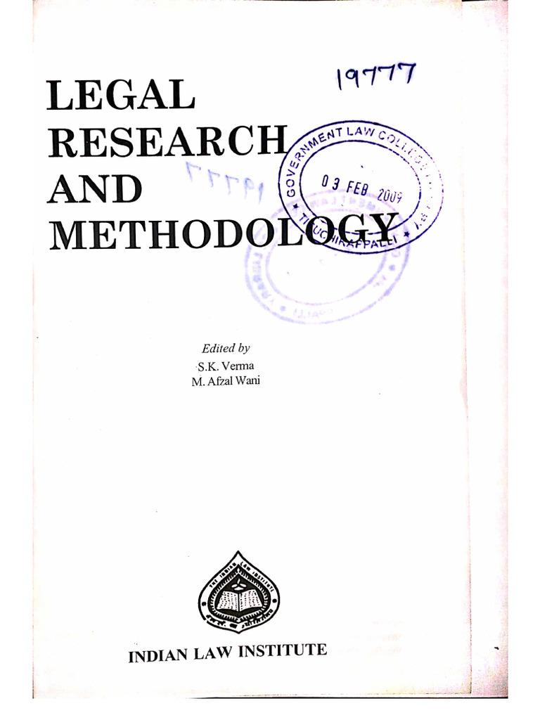 Agrawala Article in Legal Research Methodology (ILI) Book_1 | PDF