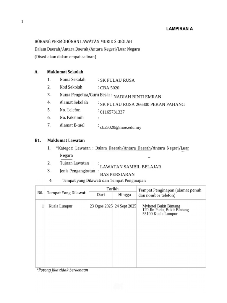permohonan lawatan2025 | PDF