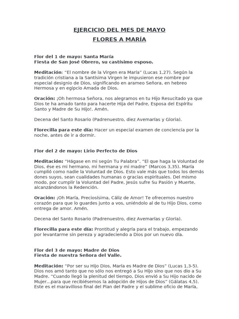 Ejercicios Espirituales de Mayo: María | PDF | María, madre de Jesús ...