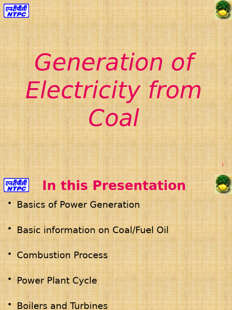 Coal-Based Electricity Generation Process | PDF | Boiler | Fuel Oil