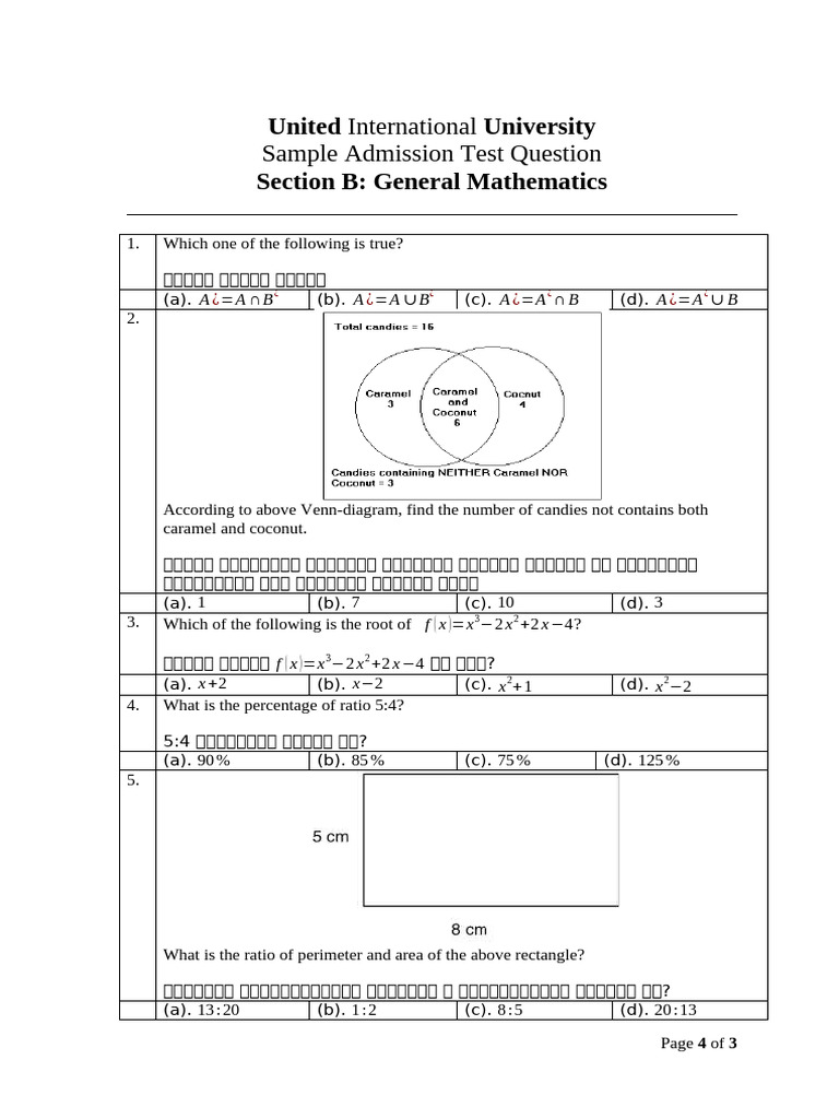 Section B_General Math | PDF