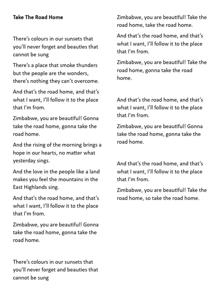 Take the Road Home | PDF