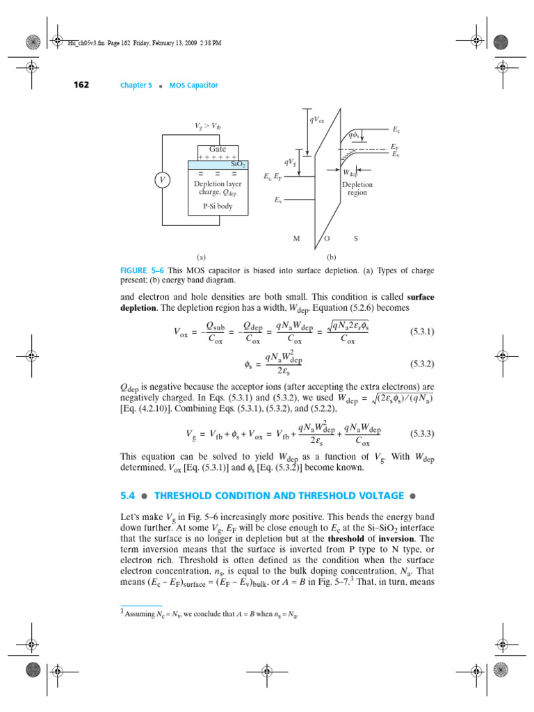 MOS Capacitor: Threshold Voltage Analysis | PDF | Mosfet | Transistor