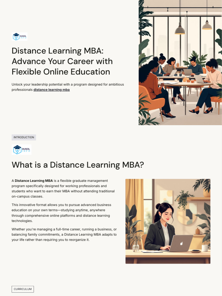 Distance Learning MBA Advance YourDistance Learning MBA Degree: Study ...