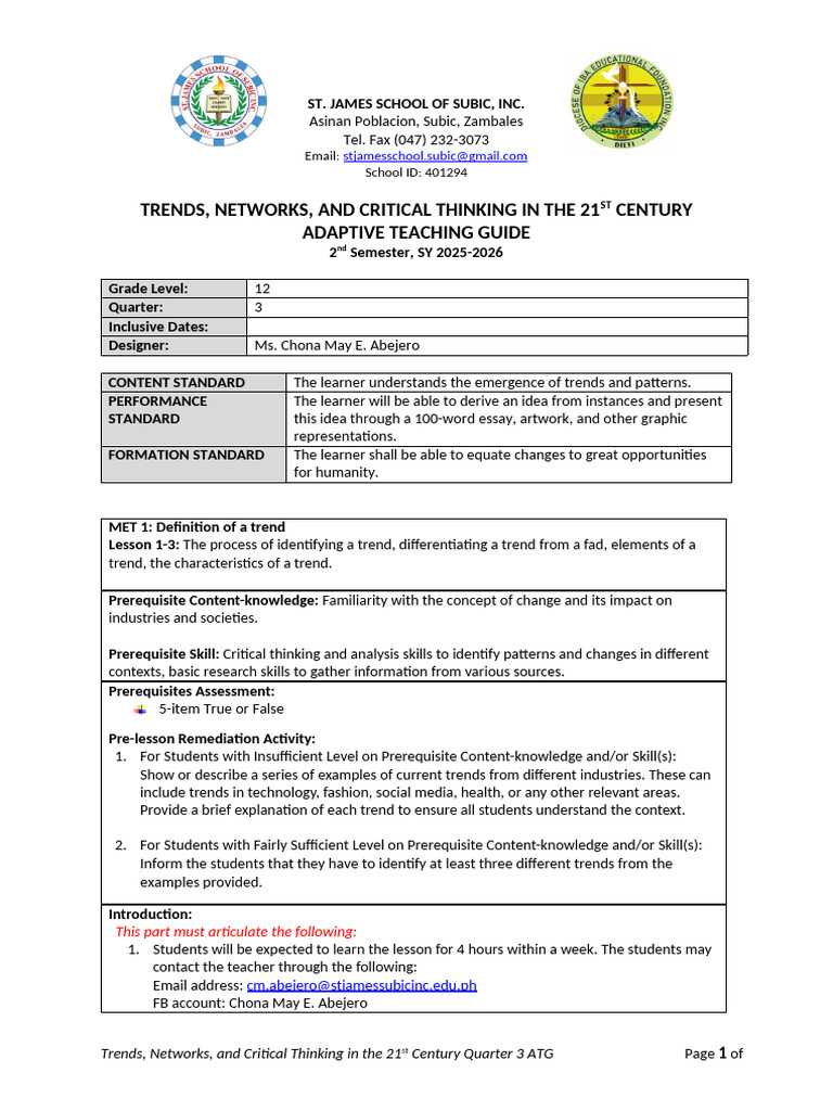q3 Atg_tnct_lesson 2_ Element That Make Up a Trend | PDF | Graphics ...