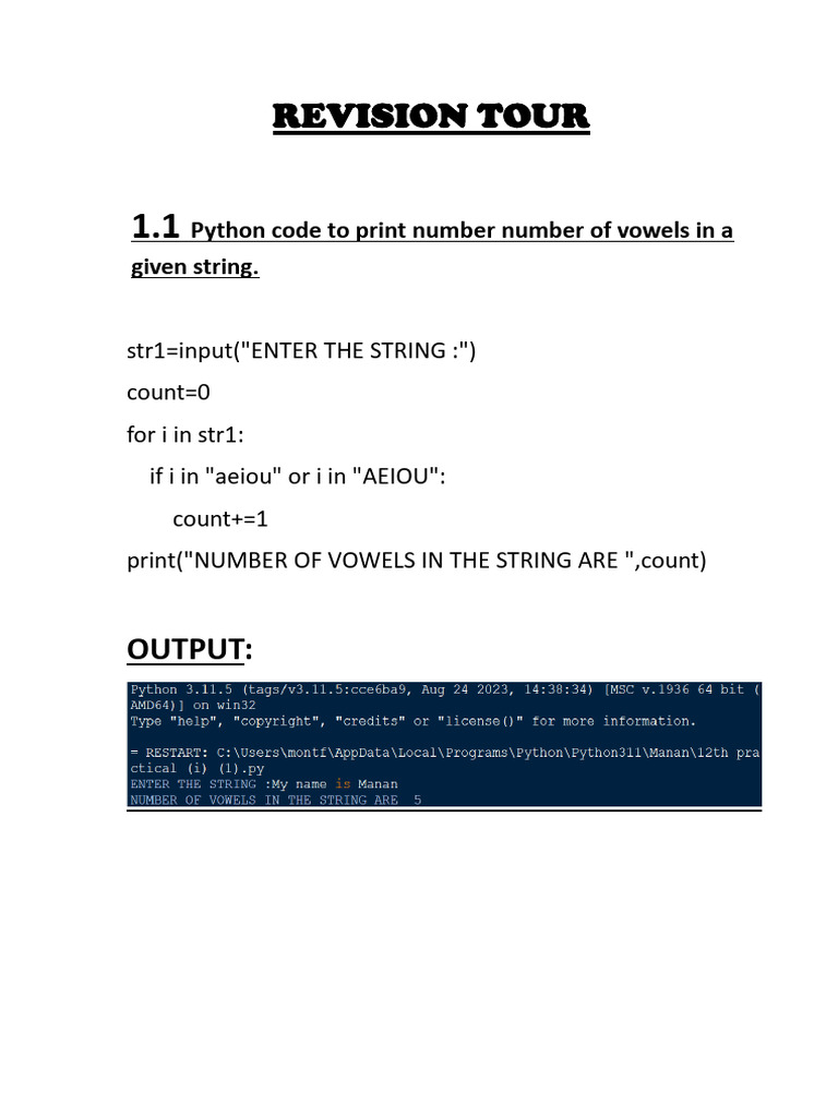 CS Practical File Final | PDF | Letter Case | String (Computer Science)