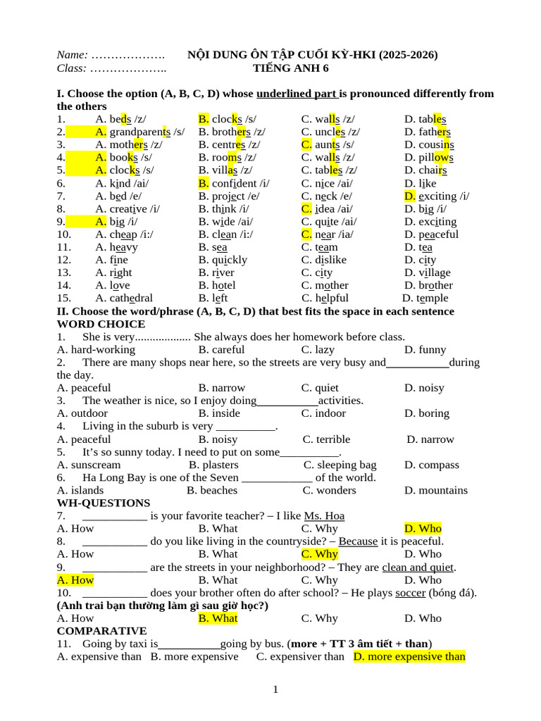 English 6 Final Exam Review 2025-2026 | PDF