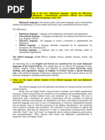 LECTURE 5 Diplomatic Letters | PDF | Ambassador | Diplomatic Mission