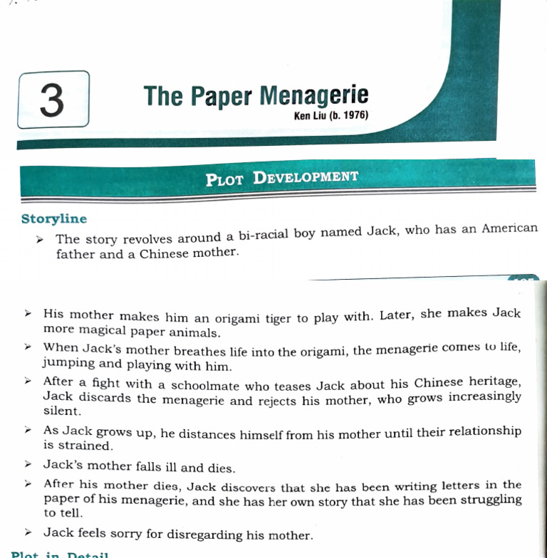 11 Prose C3 the Paper Menagerie | PDF
