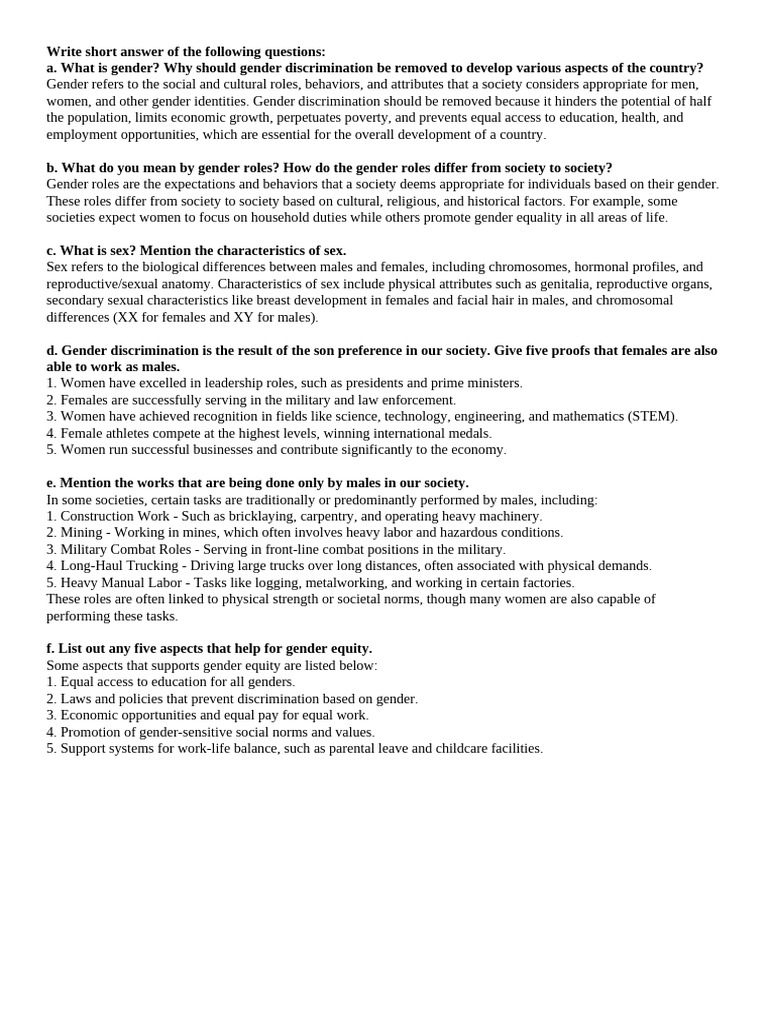 Unit 4 | PDF | Gender Studies | Gender