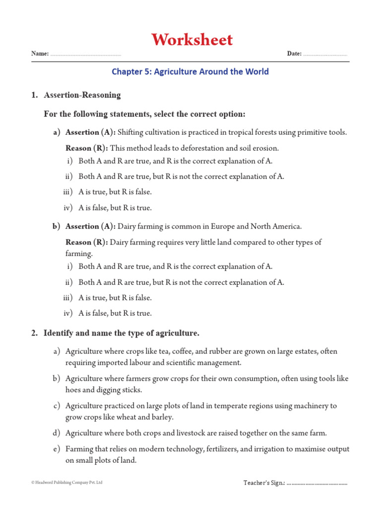 MWOW Geography 6 Ch 5 | PDF | Agriculture | Food Industry