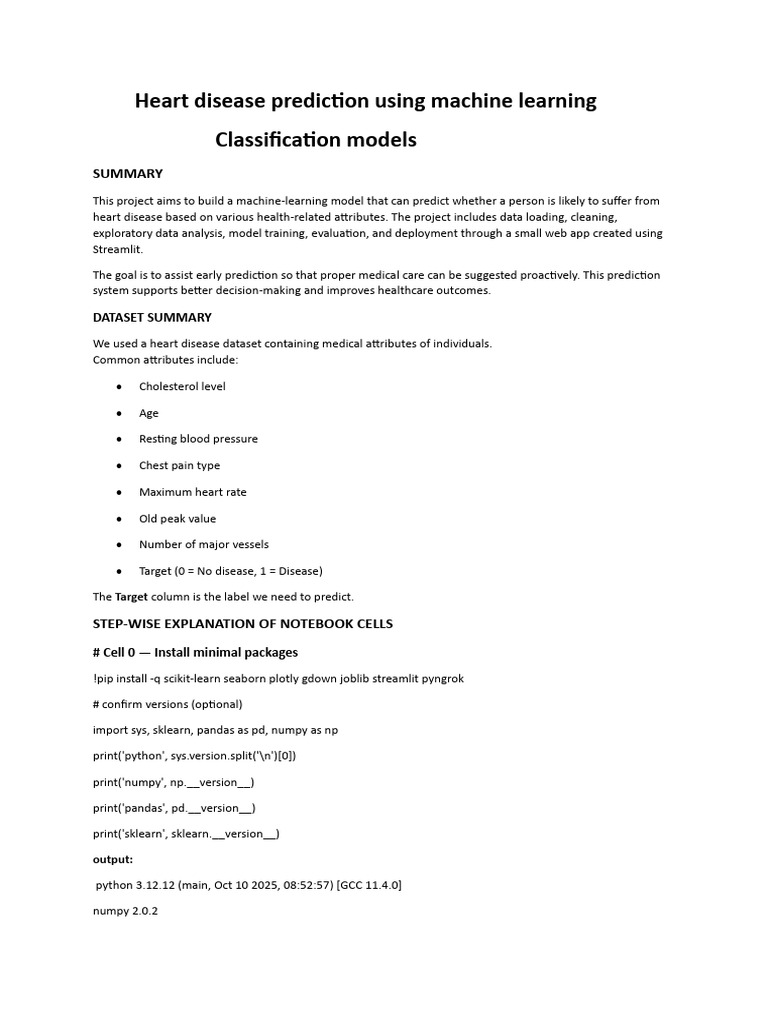 Heart Disease Prediction with ML Models | PDF | Machine Learning ...