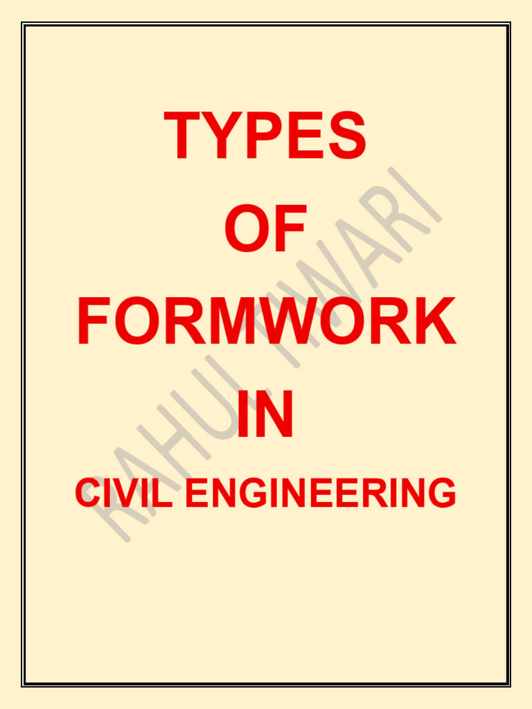 Types of Formwork in Civil Engineering | PDF