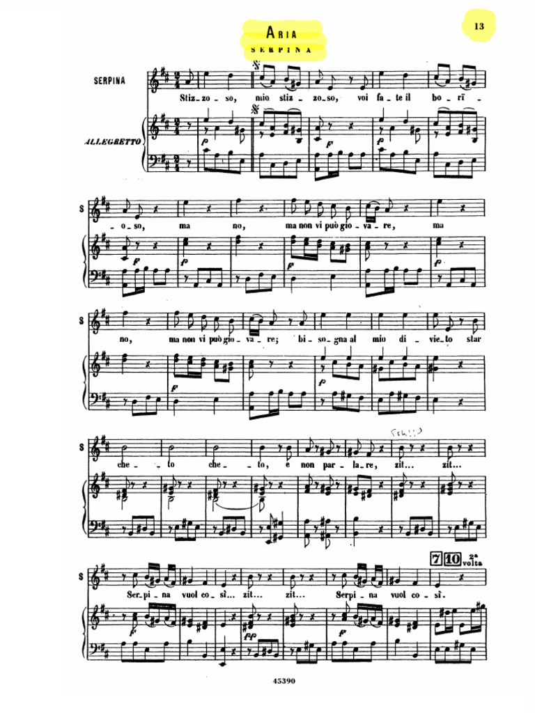 咏叹调La Serva Padrona | PDF