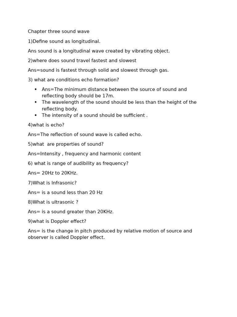 Chapter 3 Sound Wave | PDF