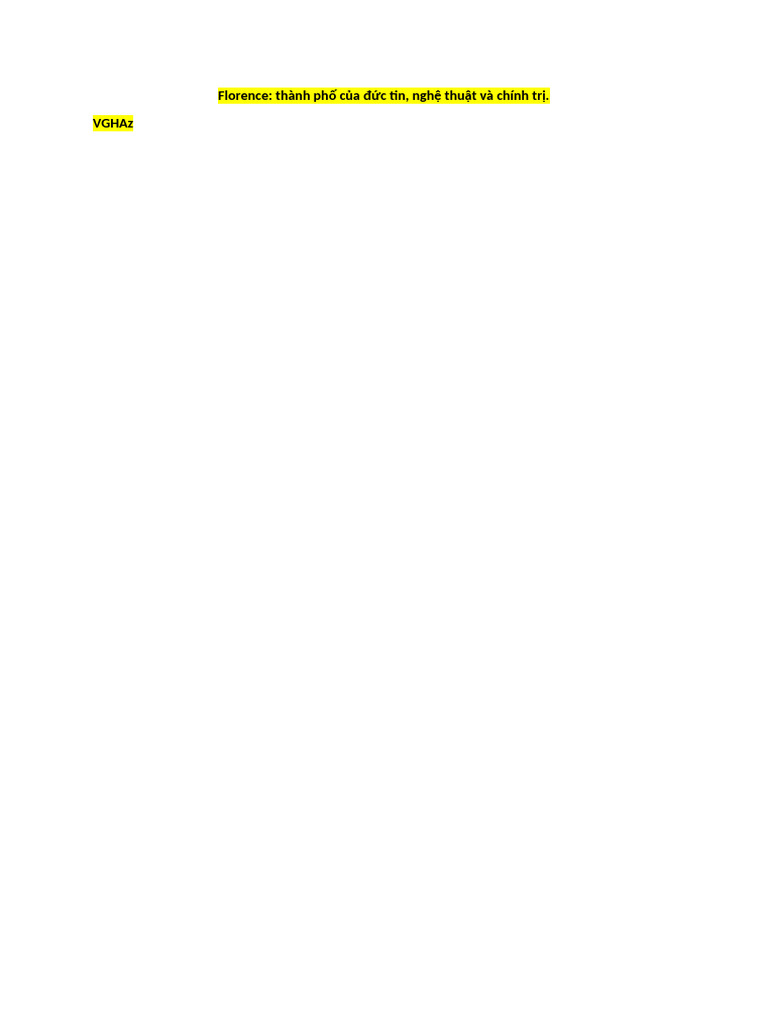 Florence Thành Phố Của Đức Tin, Nghệ Thuật Và Chính Trị. | PDF