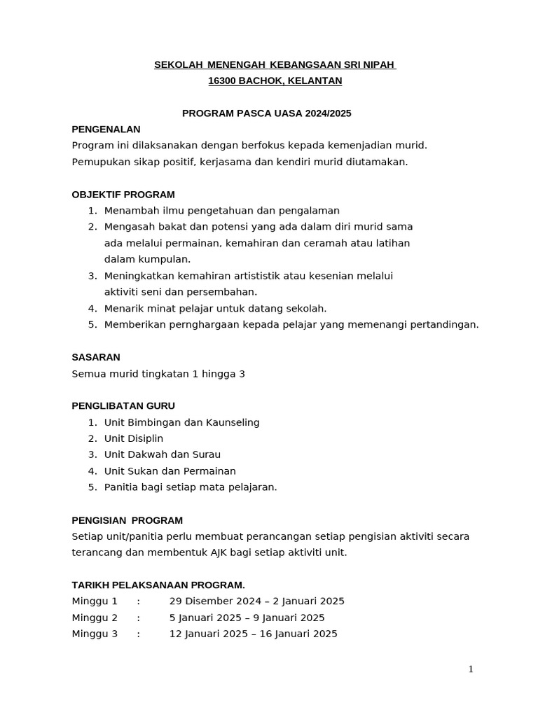 PROGRAM PASCA UASA 2024 | PDF