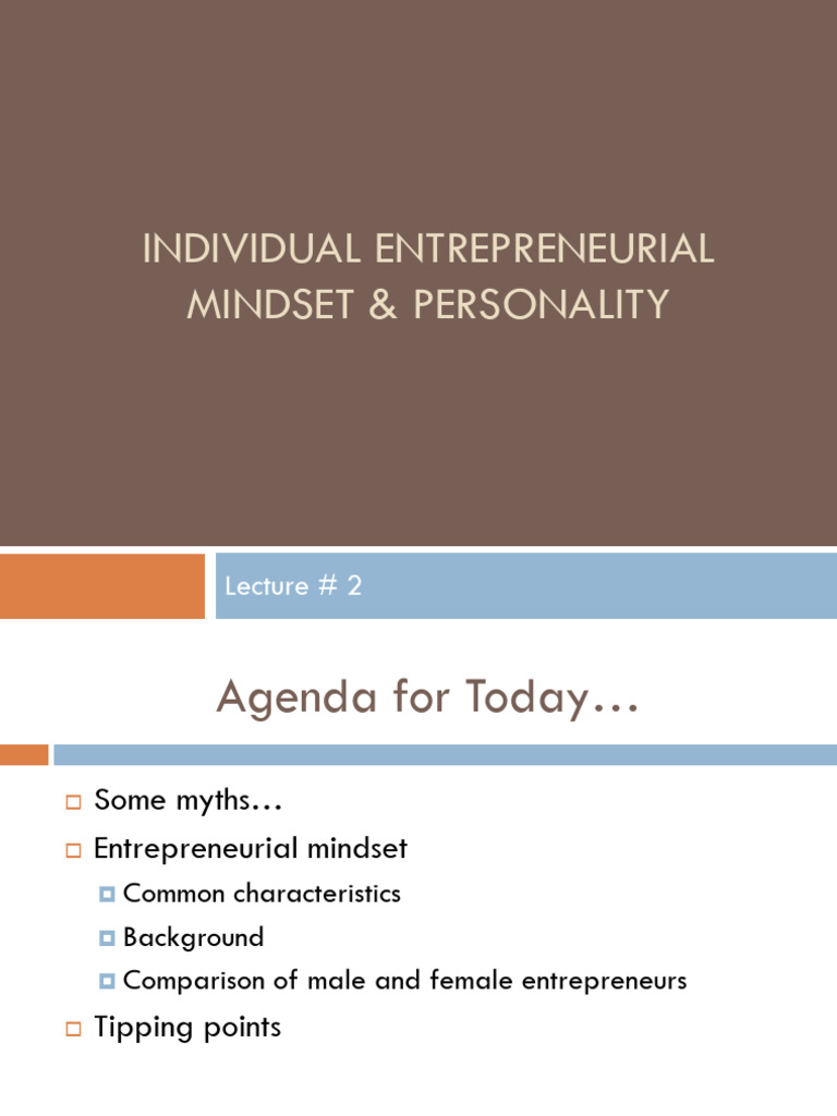 432852356 2 Entrepreneurial Mindset | PDF | Entrepreneurship | Cognition
