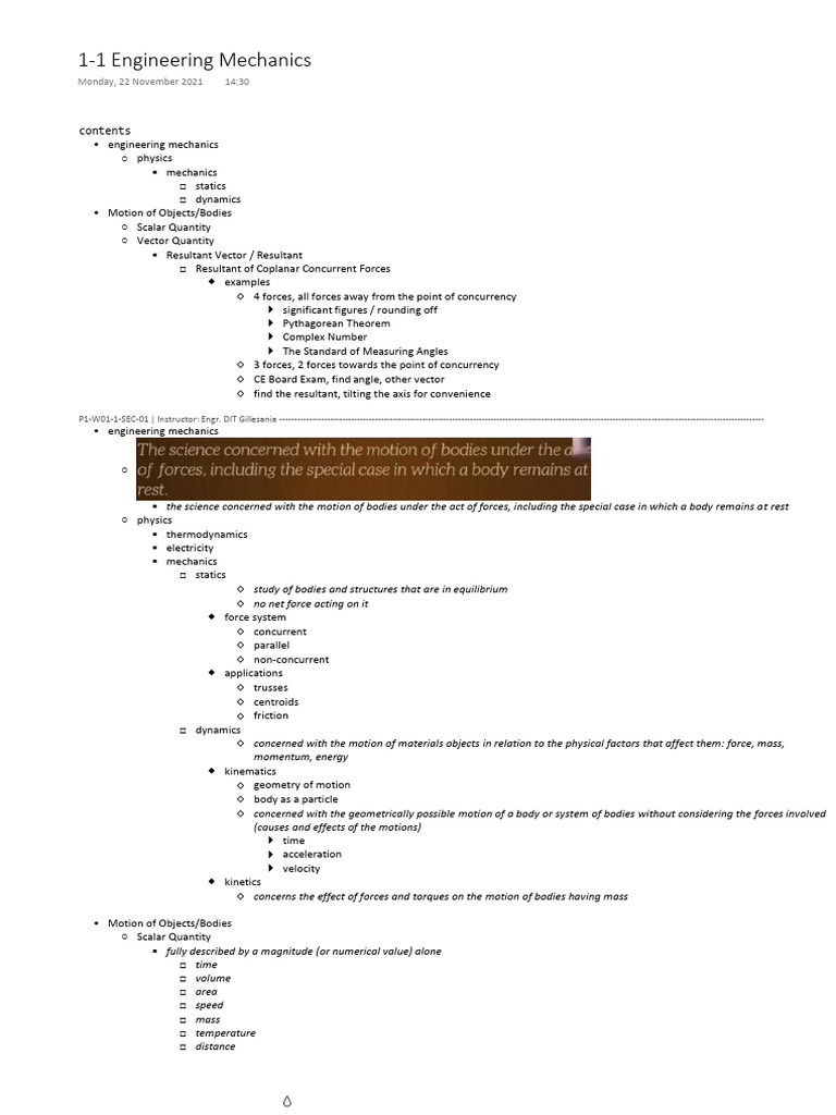 1 1 Engineering Mechanics (1) | PDF | Force | Mechanics