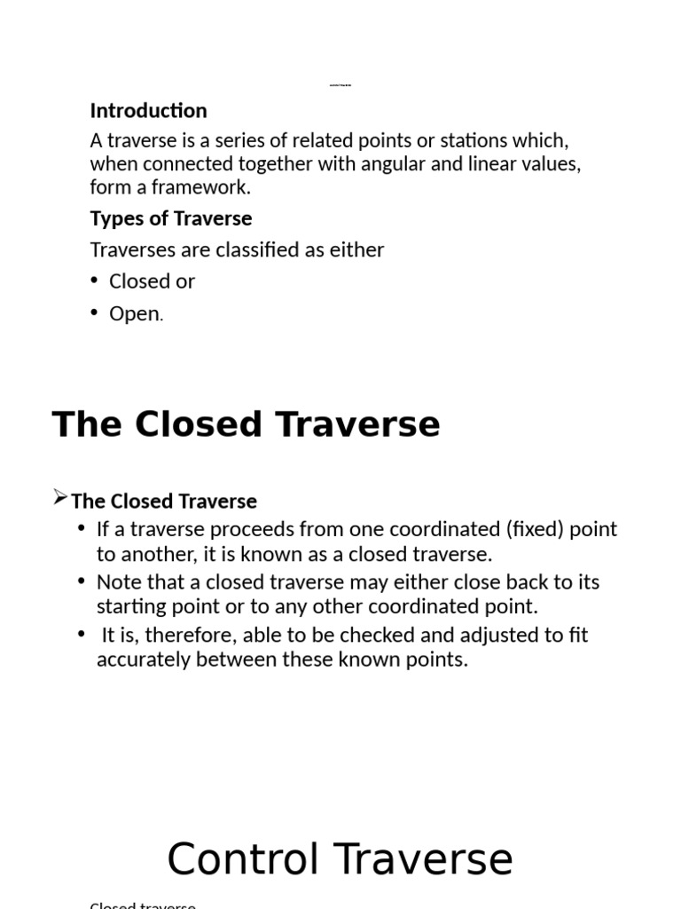 Control Traversing | PDF | Surveying | Geometric Measurement
