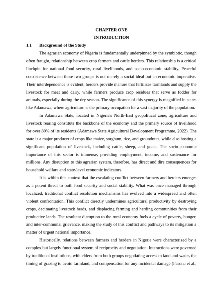 FARMER_HERDER CONFLICT | PDF | Ecological Resilience | Climate Resilience