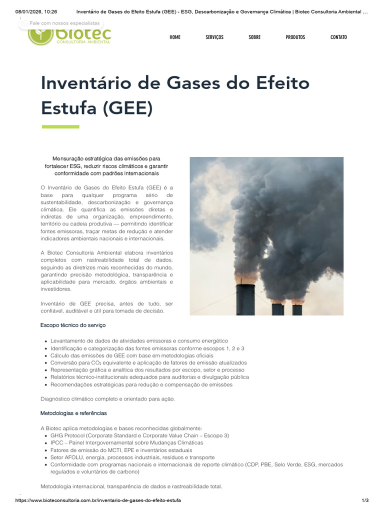 Inventário de GEE: Sustentabilidade e ESG | PDF | Mitigação das ...