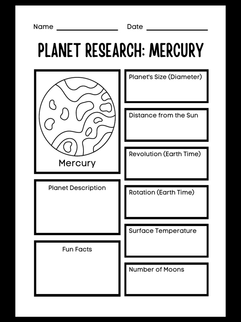 Science Graphic Organizer PLANETS | PDF | Planets | Natural Satellite