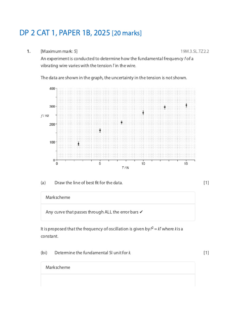 DP 2 CAT 1, PAPER 1B, 2025 (2) | PDF | Applied And Interdisciplinary Physics