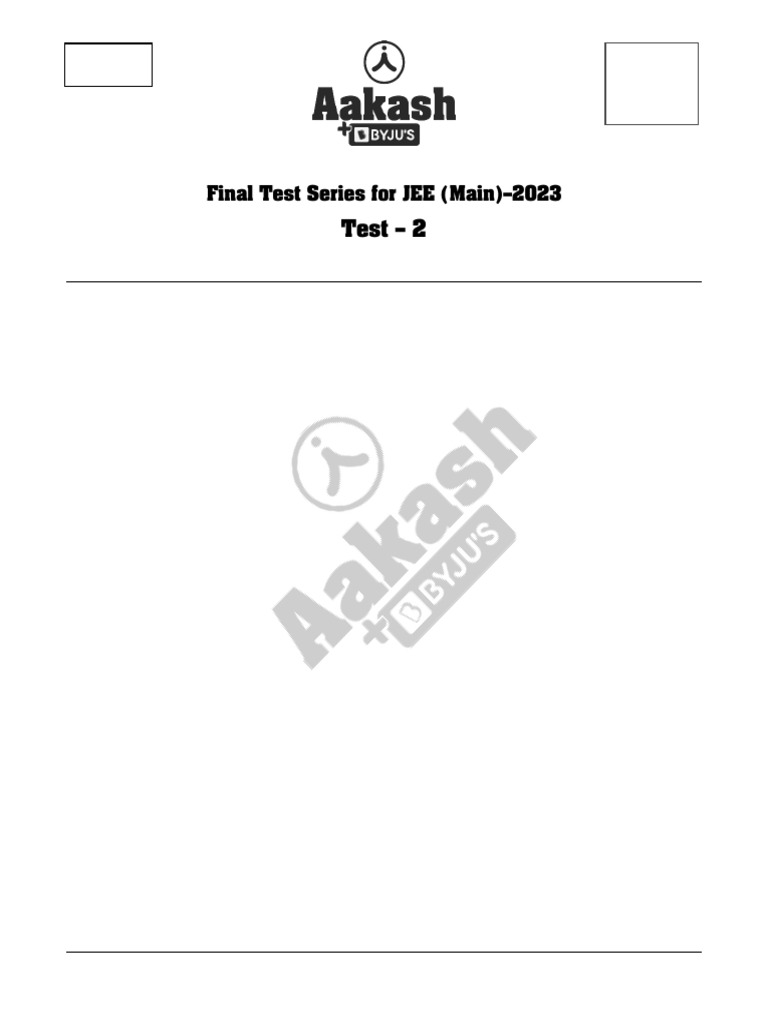 FTS_Test-2_(Code-B)_JEE (Main)-2023 (27-12-2022) Sol | PDF | Chemistry ...