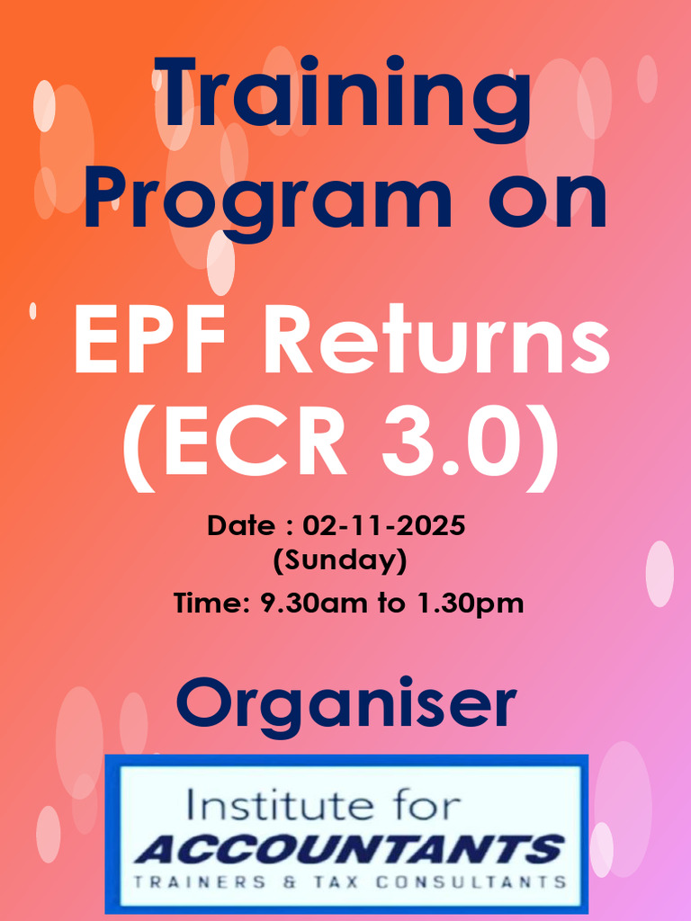 EPF Returns Training Program 2025 | PDF