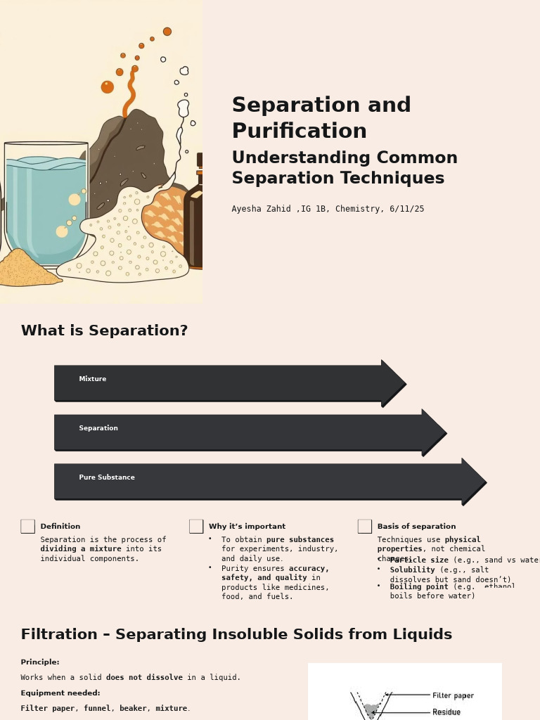 Separation Techniques in Chemistry | PDF | Distillation | Filtration