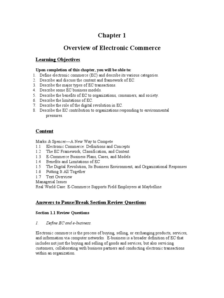 EC2004IM ch01 | PDF | E Commerce | Sales