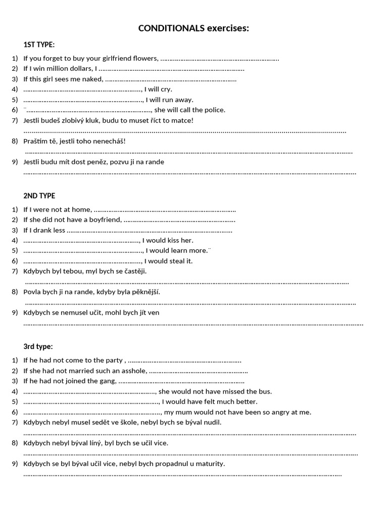 Conditionals Exercises | PDF