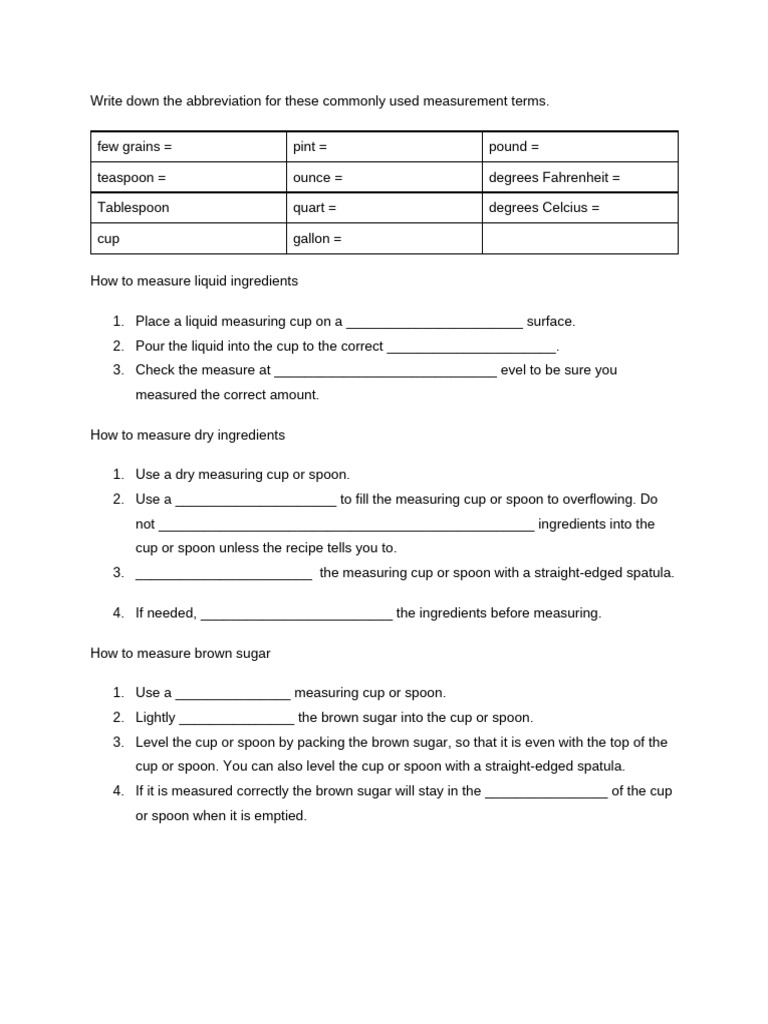 Common Measurement Abbreviations Guide | PDF
