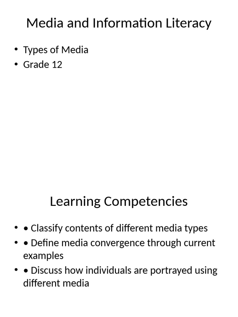 MIL Grade12 Types of Media | PDF