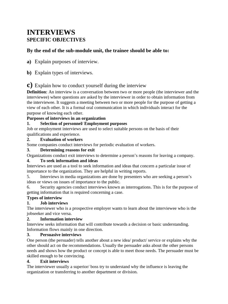 Topic 11 Interview | PDF | Interview | Attitude (Psychology)