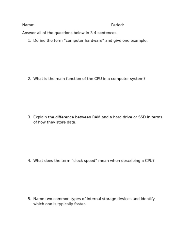 Hardware Quiz | PDF