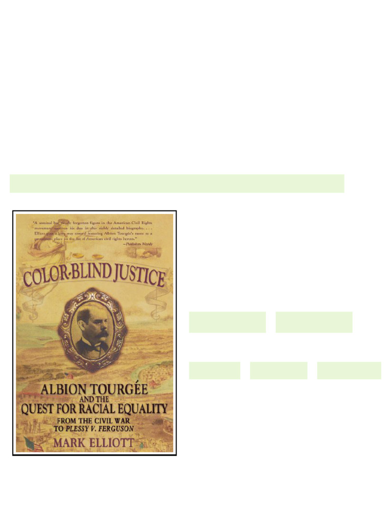 (Ebook) Color Blind Justice: Albion Tourgée and the Quest for Racial ...