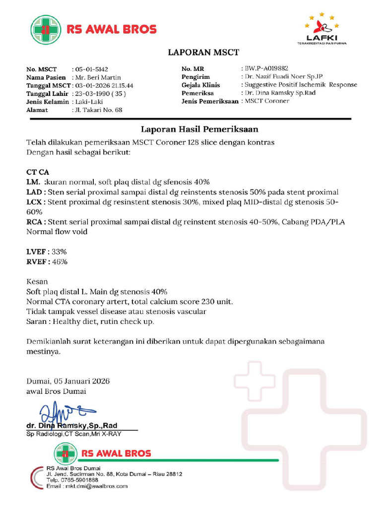 Mr Beri Martin CT Cardiax,Calcium Score | PDF
