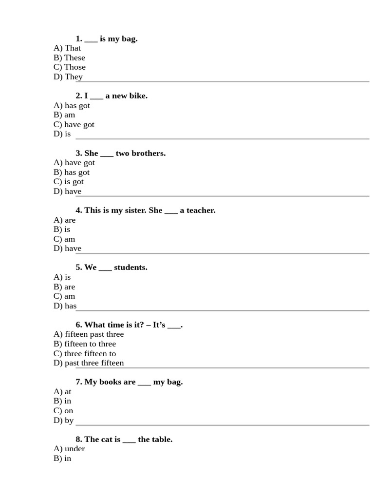 Beginner Test | PDF