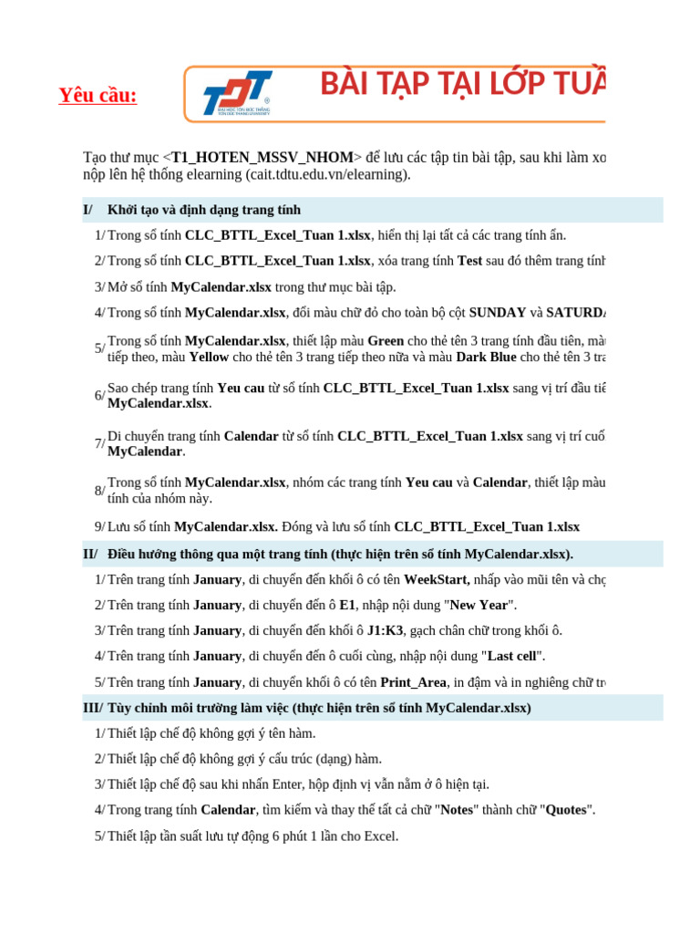 Clc Bttl Excel Tuan1 | PDF