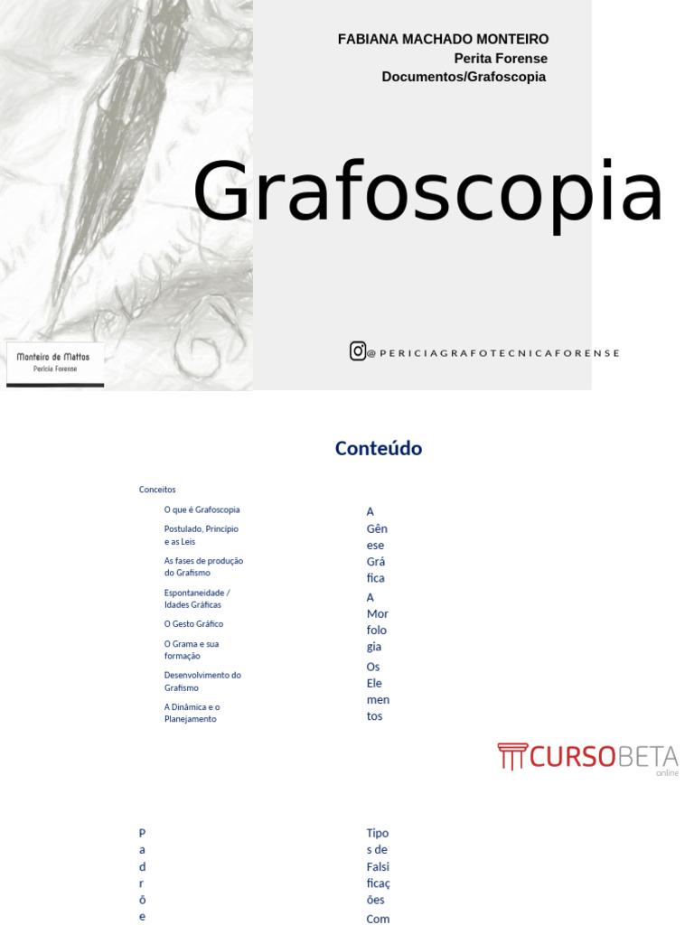 Grafoscopia: Análise de Escrita Forense | PDF | Pensamento | Escrita