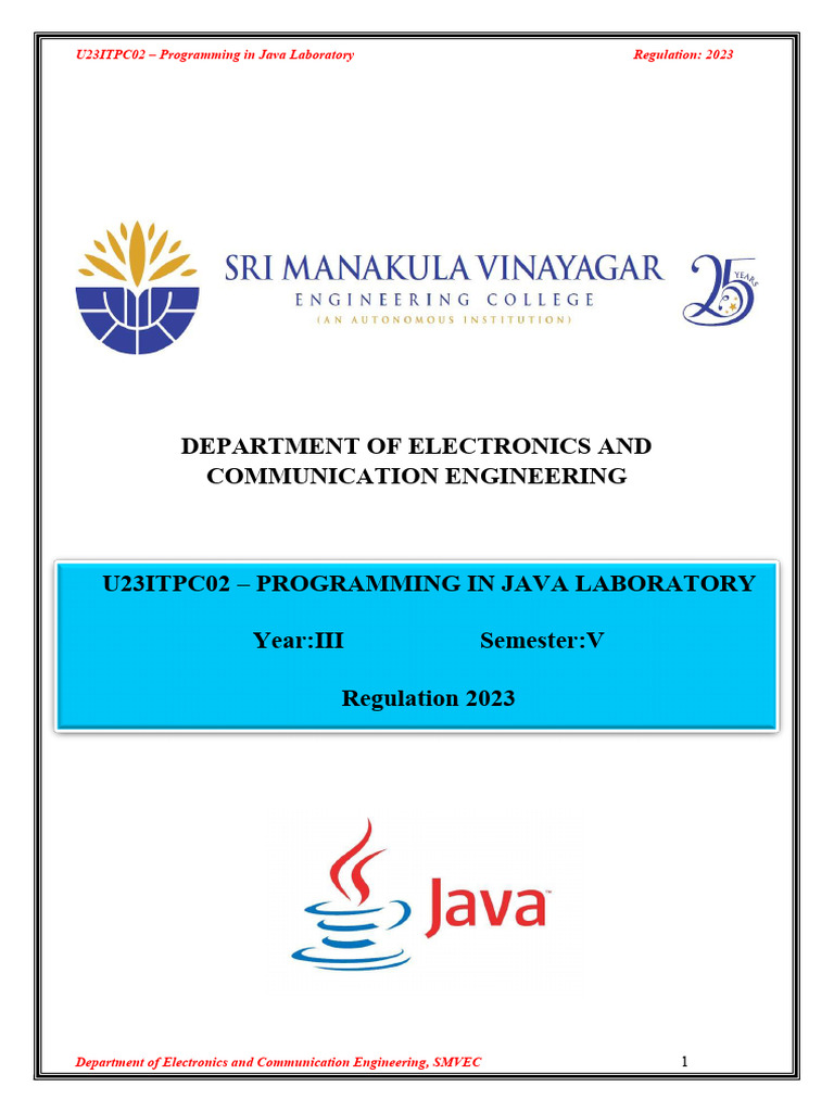 java_lab | PDF | Java Version History | Class (Computer Programming)