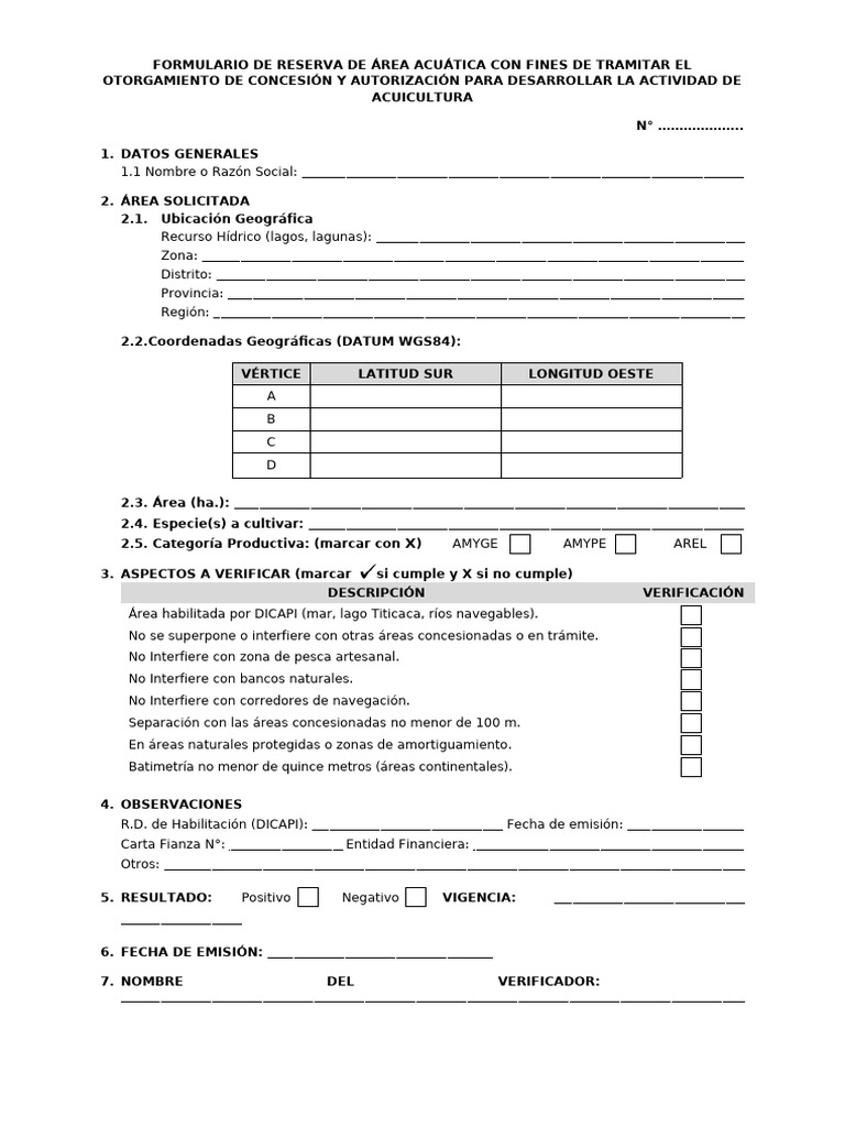7 Formulario Area Reserva-rm 423-2016-Produce | PDF